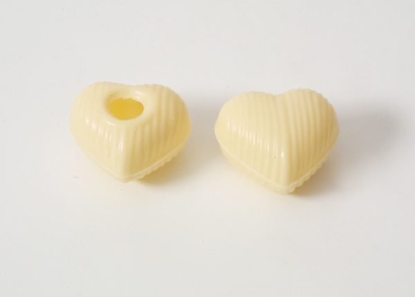 3 set - white mini chocolate heart hollow shellsto buy | sweetART